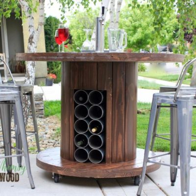 How to Make This Cable Spool Patio Set - Whimsy and Wood