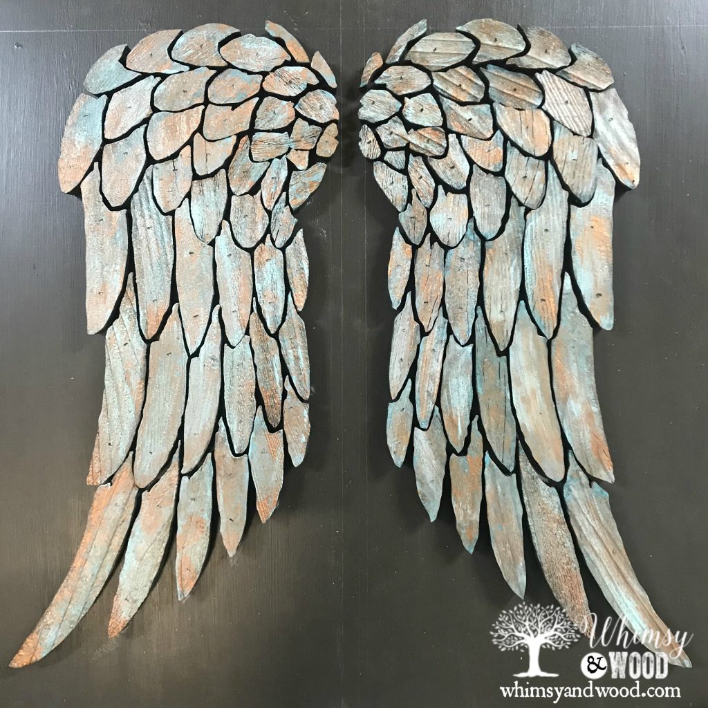 Copper Patina Angel Wings Art-Whimsy Wings - Whimsy and Wood
