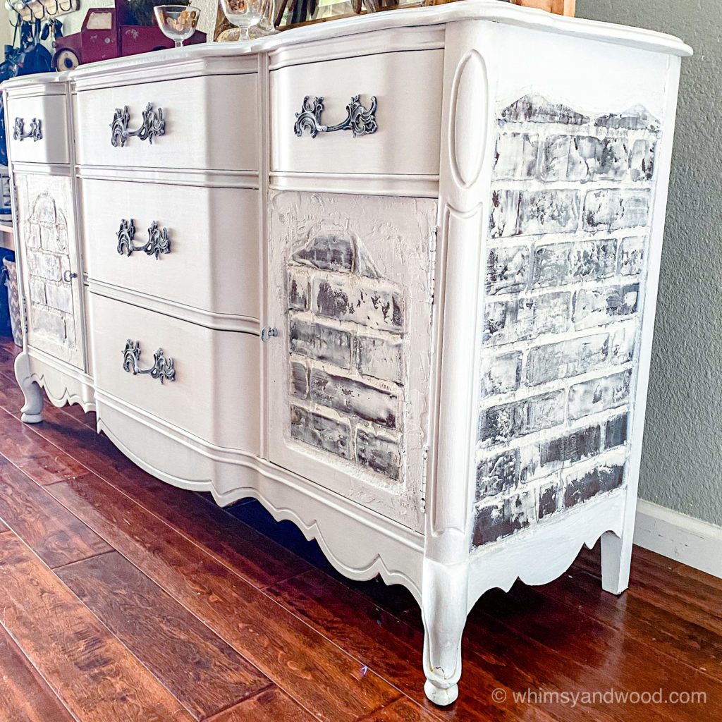 Industrial Farmhouse Brick Buffet-How to get this look!