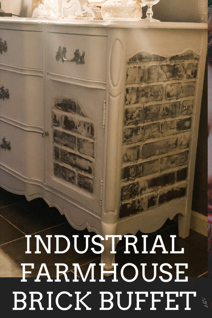 Industrial Farmhouse Brick Buffet-How to get this look!
